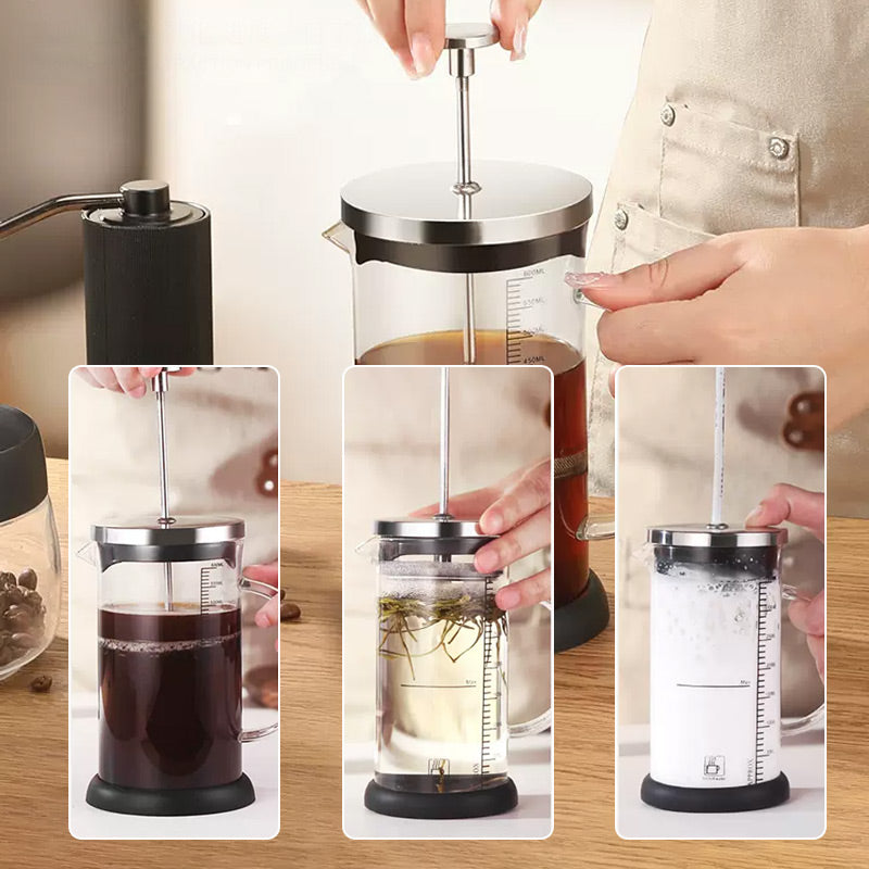 350ml600ml Glass Hand Pump Milk Frother With Handle And Scale Misolikeo